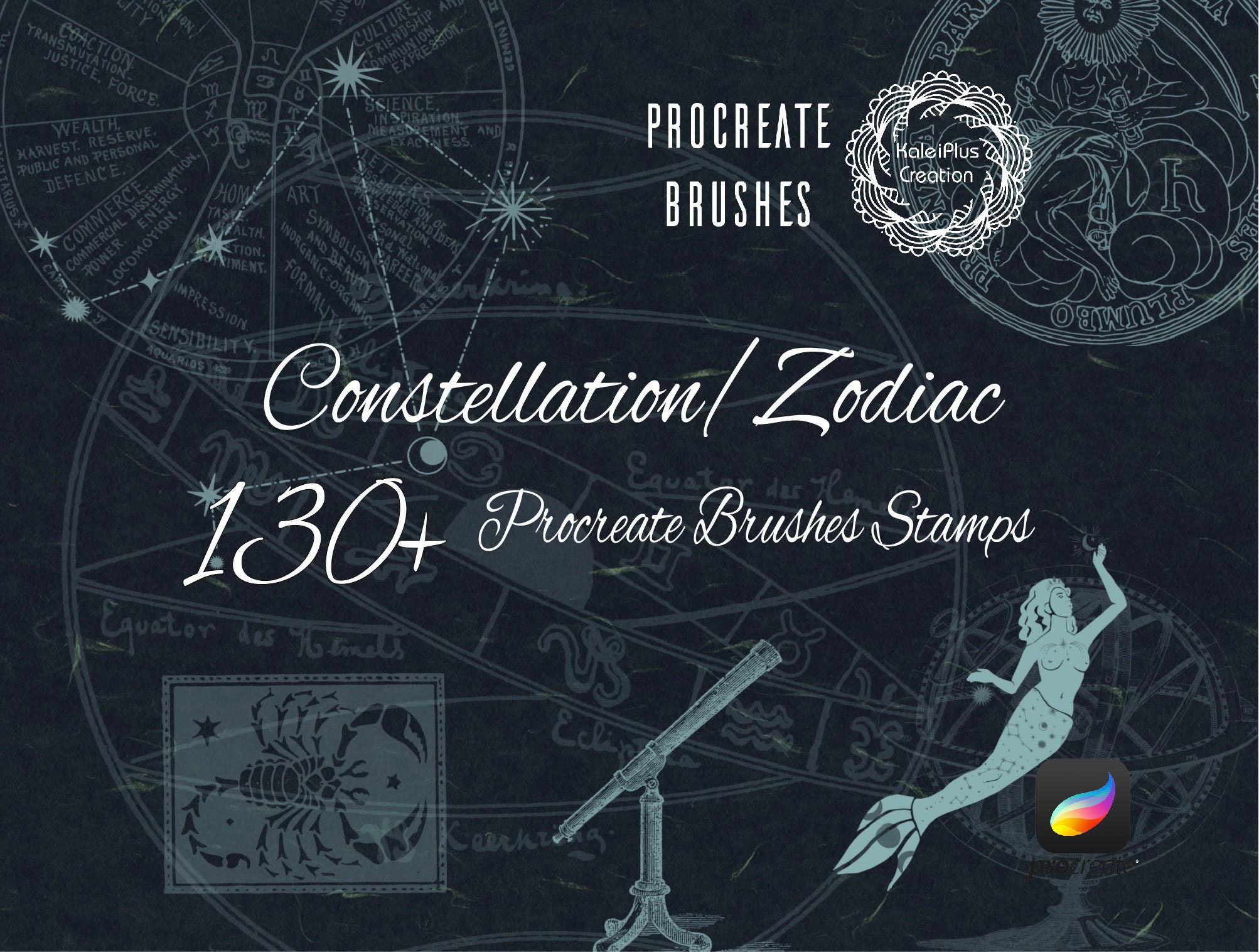 Constellation Procreate Brushes Stamps,horoscope Procreate Brushsets ...