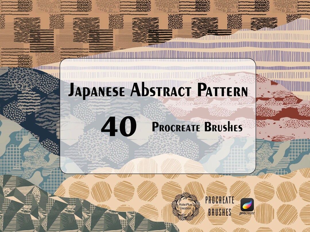 Japanese Abstract Pattern Procreate Brushes, Modern Shape Brushsets ...