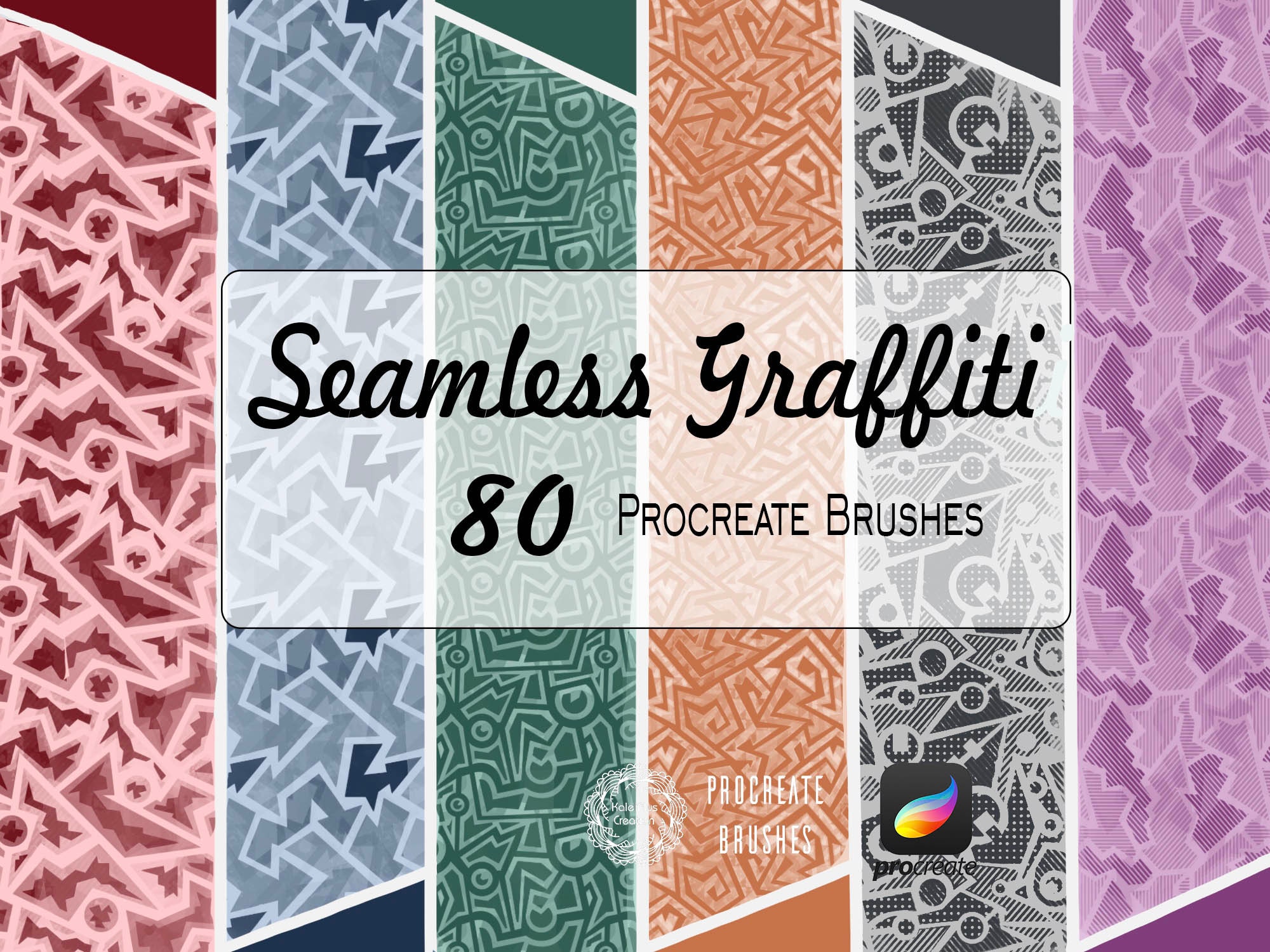 Seamless Procreate Graffiti Brushes, Doodle Shape Brushsets Pack ...