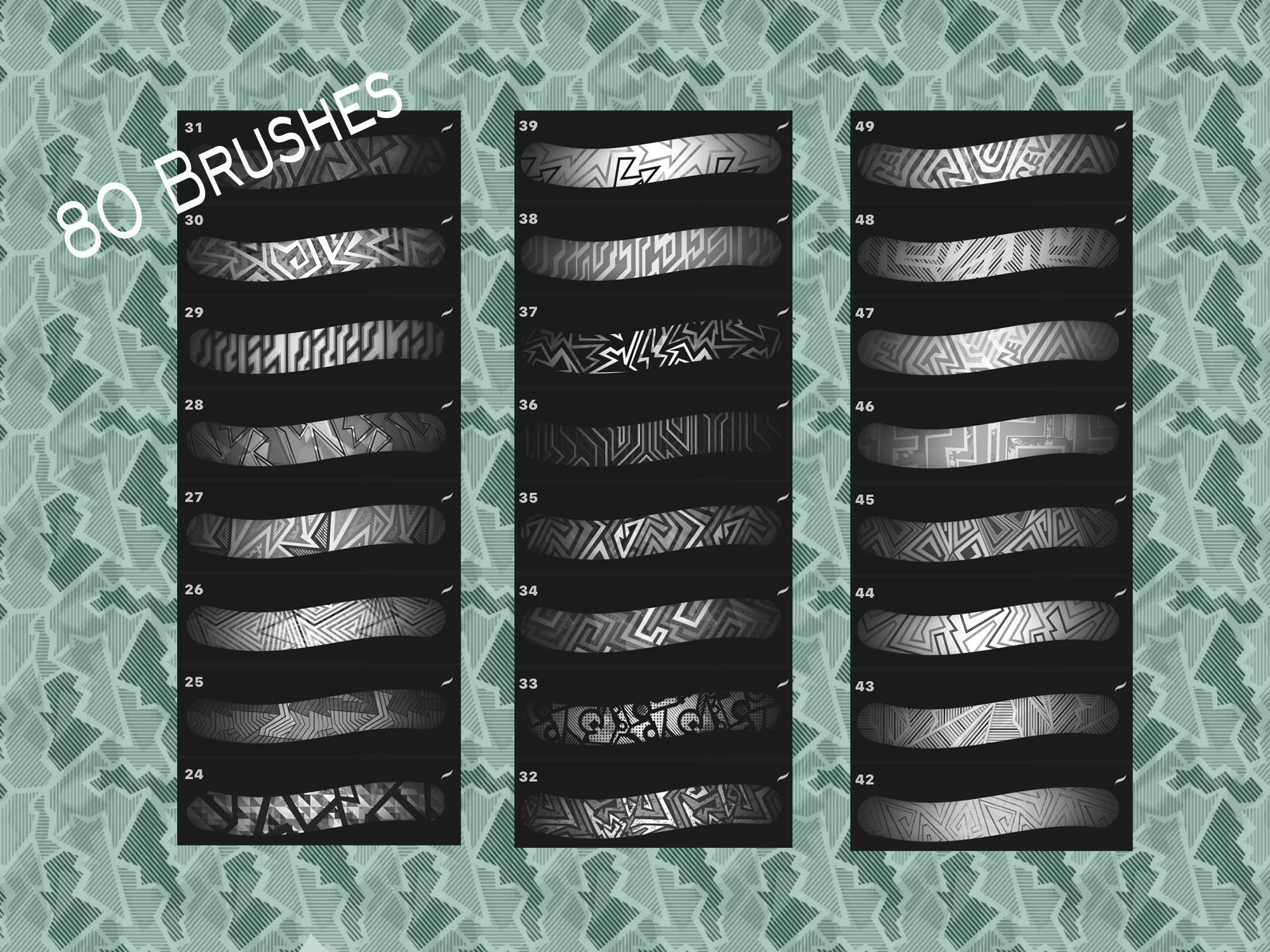 Seamless Procreate Graffiti Brushes, Doodle Shape Brushsets Pack ...