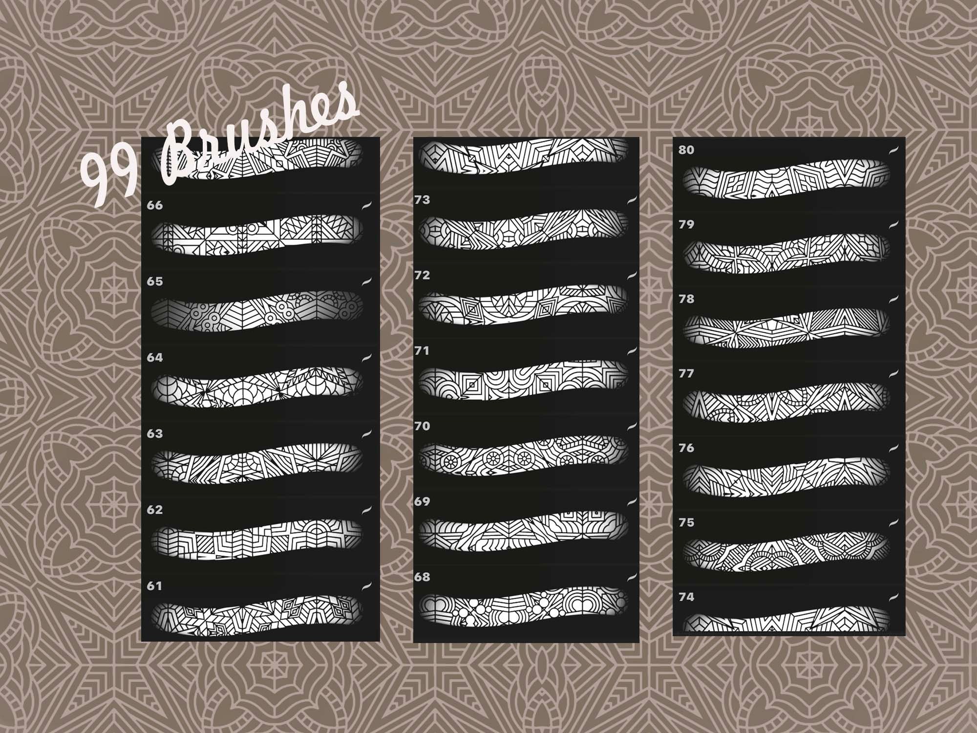 Geometric Shape Procreate Brushes, Seankess Ornament Linework Brusheset ...