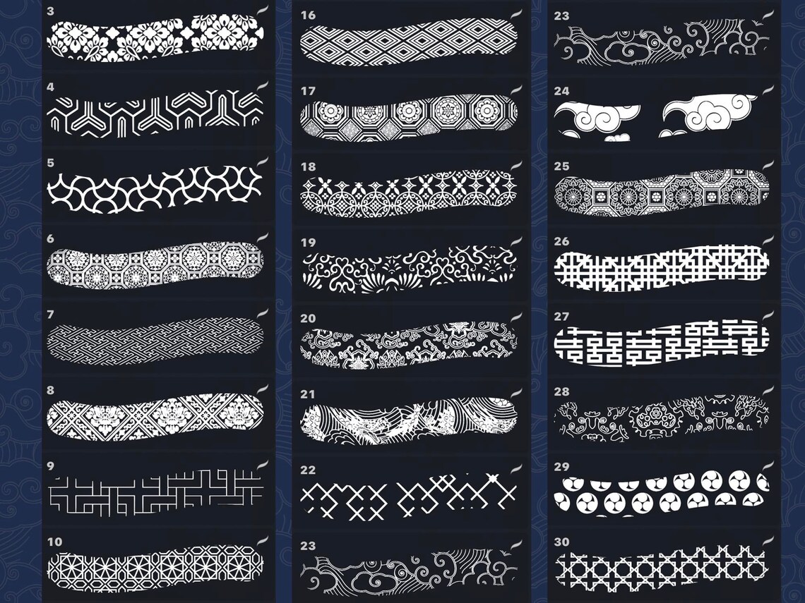 Asia Ornament Procreate Brushesjapan Thai China Vintage - Etsy