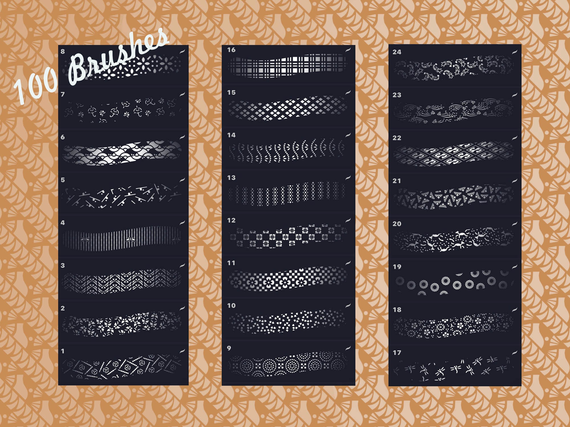 Modern Shape Procreate Brushes,seamless Pattern Procreate, Decorative ...