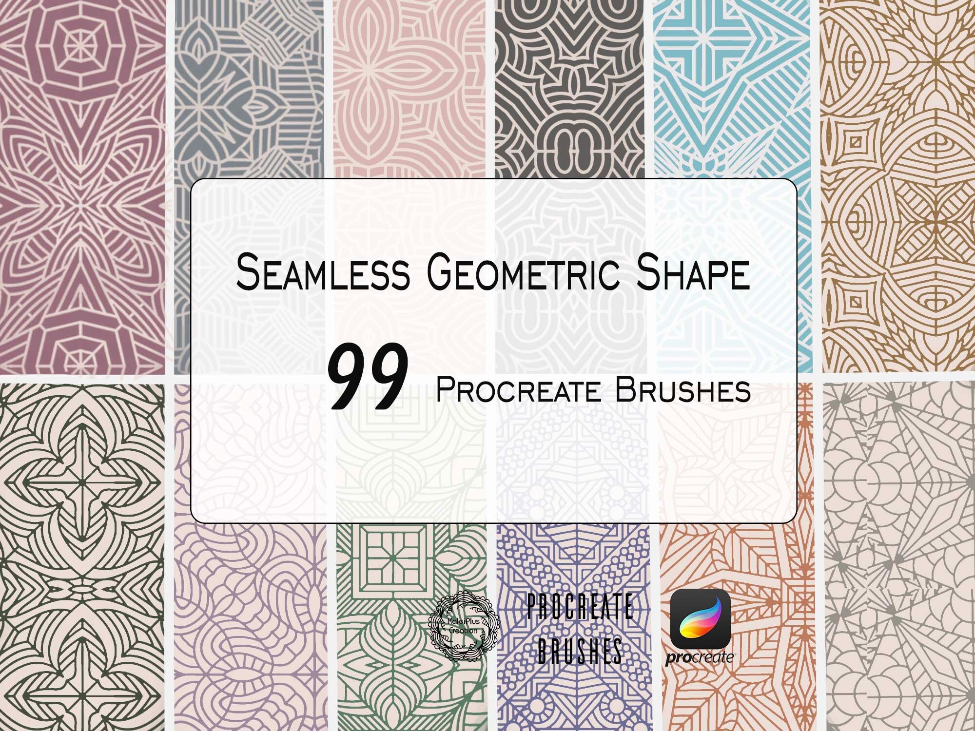 Geometric Shape Procreate Brushes, Seankess Ornament Linework Brusheset, Symmetrical Shape ...