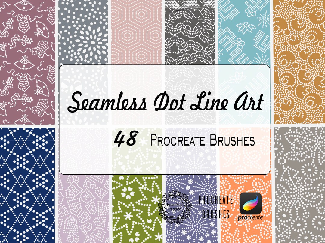Dot Line Art Procreate Brushes, Ornament Linework Brushsets Pack ...