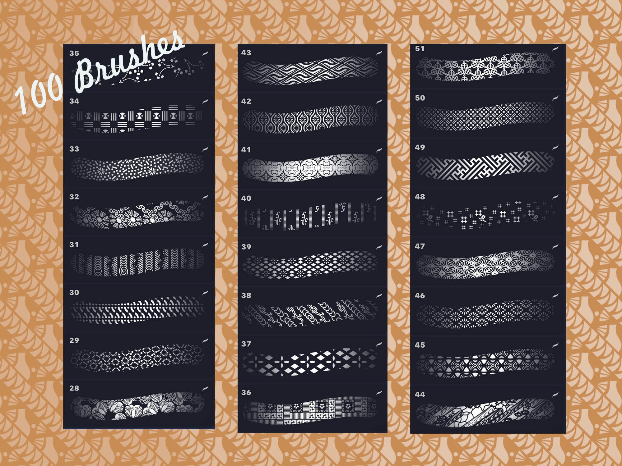 Modern Shape Procreate Brushes,seamless Pattern Procreate, Decorative ...