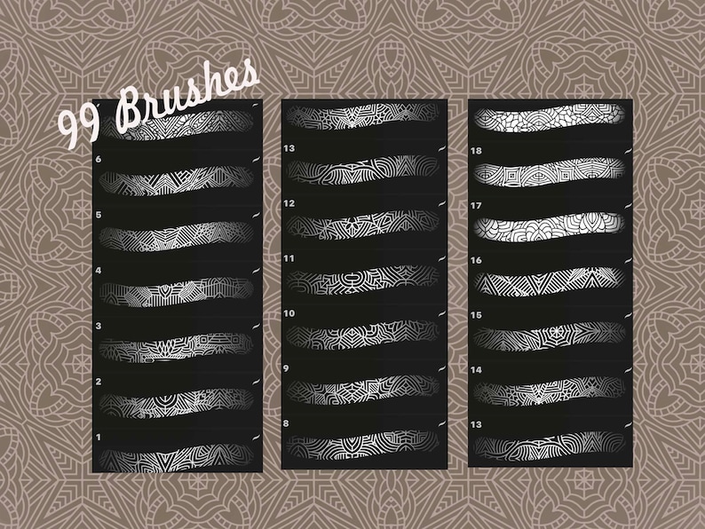 Geometric Shape Procreate Brushes, Seankess Ornament Linework Brusheset ...