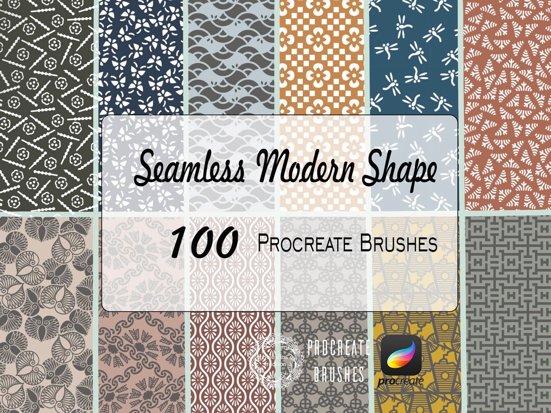 Modern Shape Procreate Brushes,seamless Pattern Procreate, Decorative ...
