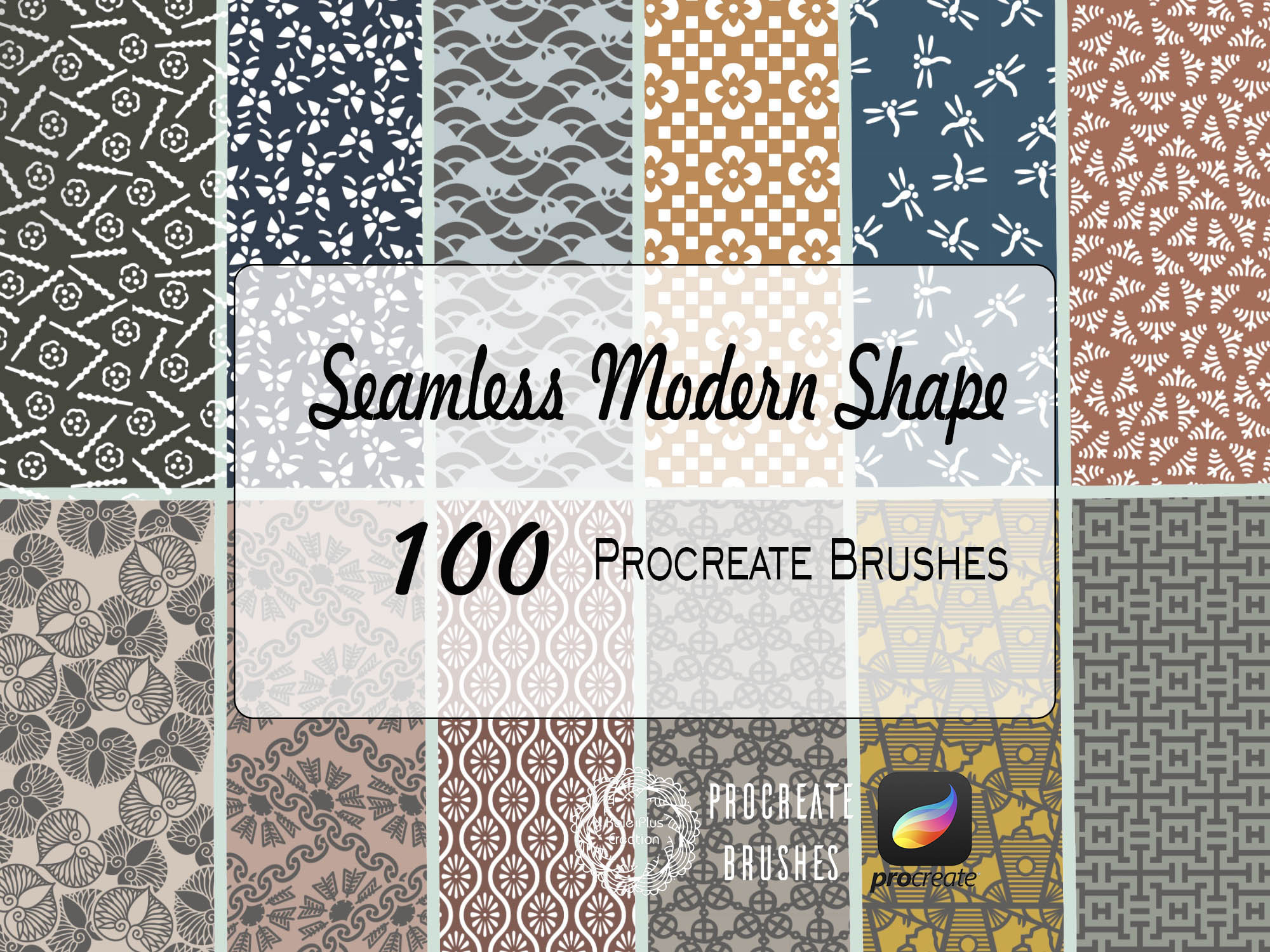 Modern Shape Procreate Brushes,seamless Pattern Procreate, Decorative ...