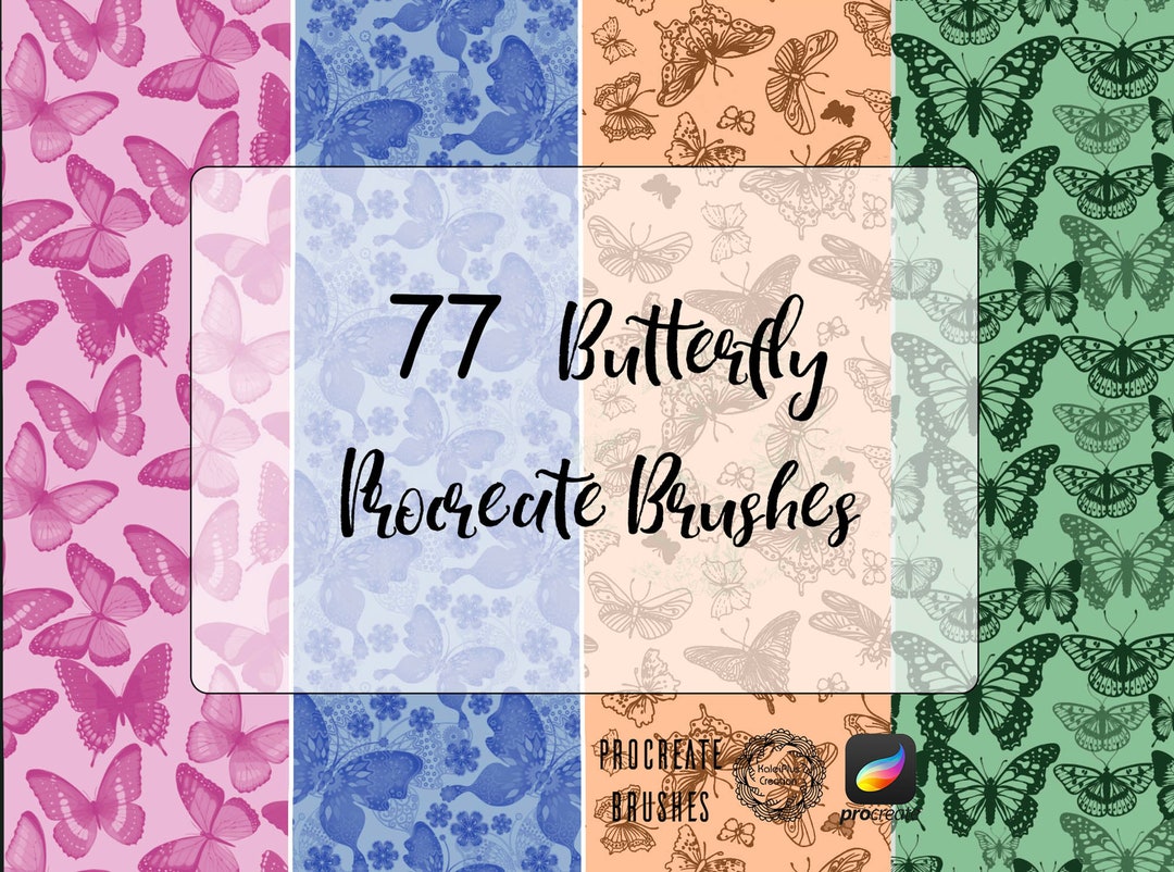 Butterfly Procreate Brushes, Seamless Butterfly Brushsets Pack ...