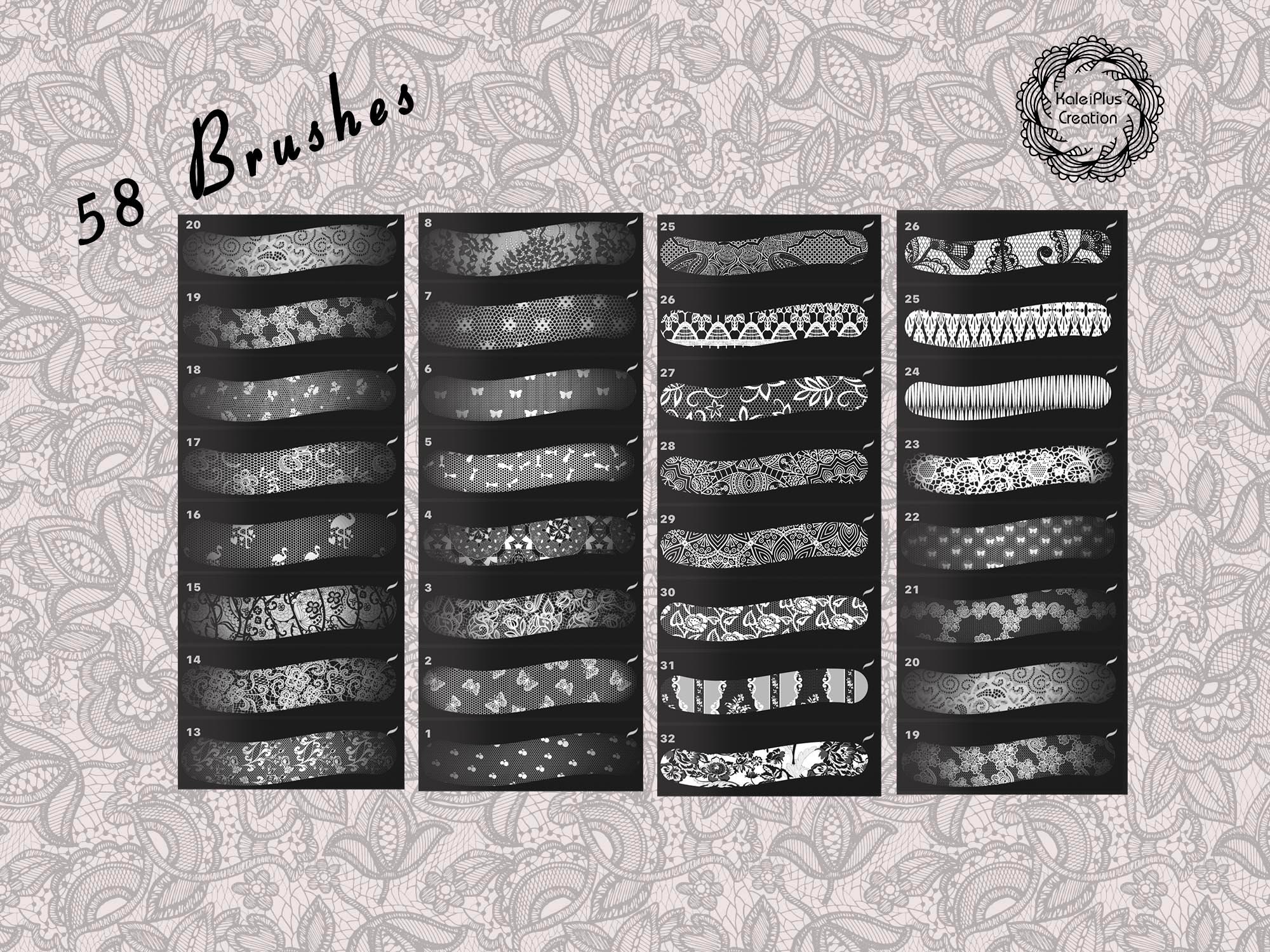 Lace Texture Procreate Brushes,lace Brushes Set,seamless Lace Brushes ...