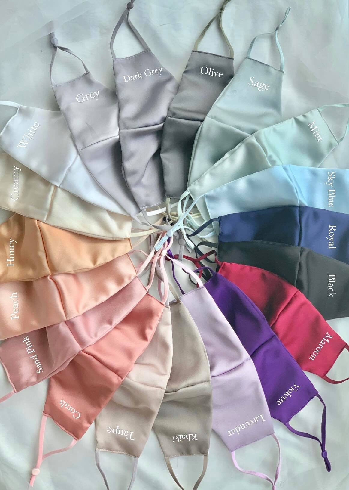 Silk Satin Face Mask With Adjustable Ear Loops | Etsy