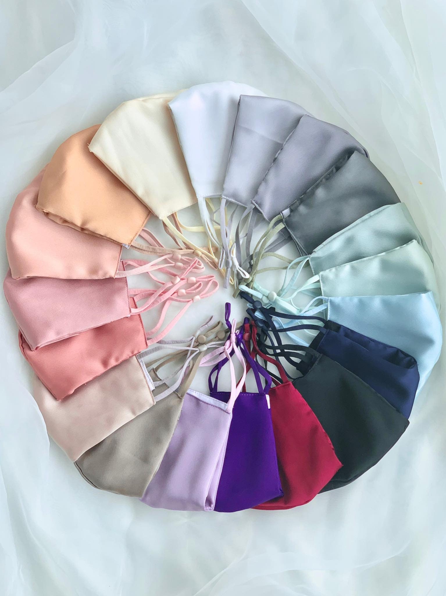 Silk Satin Face Mask With Adjustable Ear Loops | Etsy