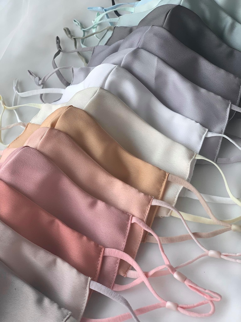 Silk Satin Face Mask With Adjustable Ear Loops | Etsy