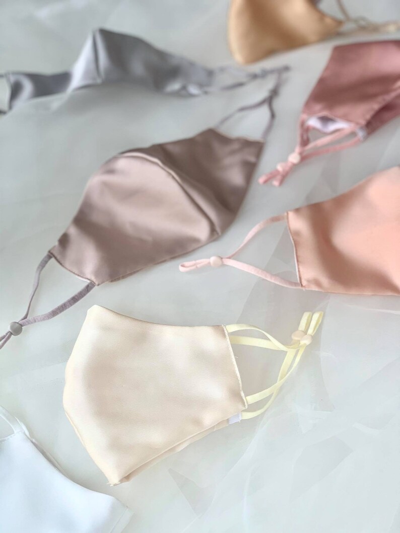 Silk Satin Face Mask With Adjustable Ear Loops | Etsy