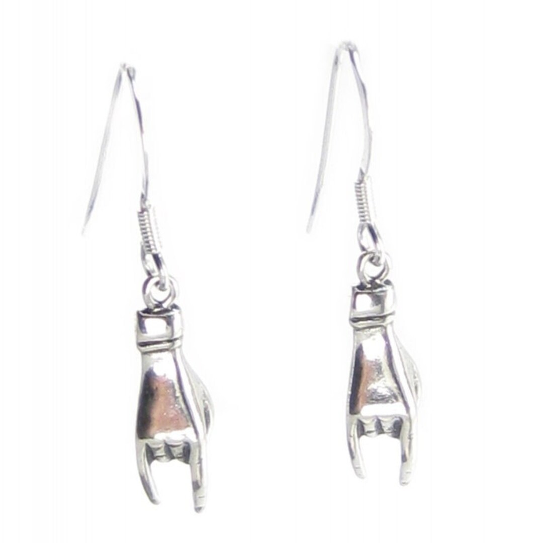 Italian Good Luck Hand Sign Sterling Silver Earrings .925 X 1 - Etsy