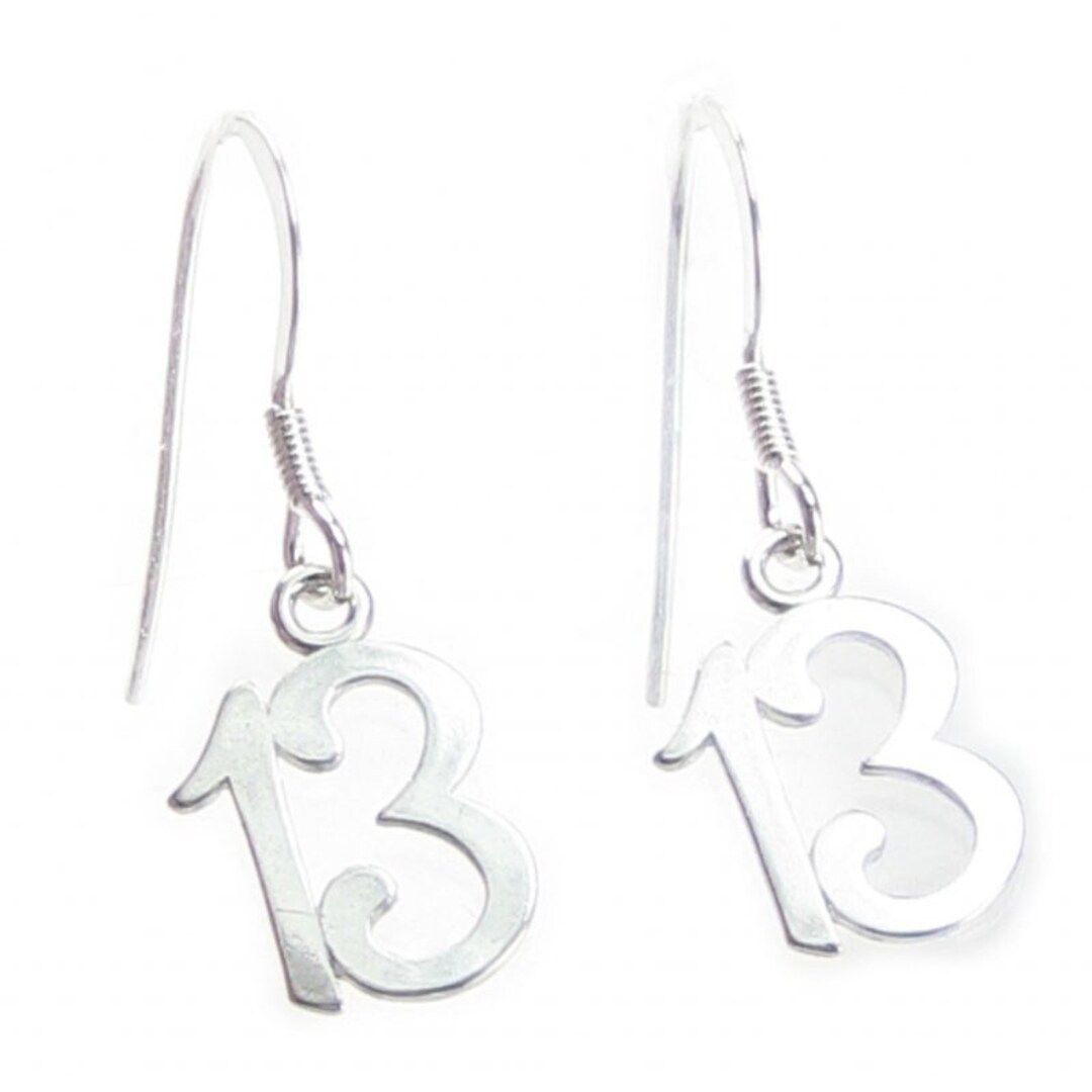 13th Birthday Sterling Silver Earrings .925 X1 Thirteen Earrings - Etsy UK