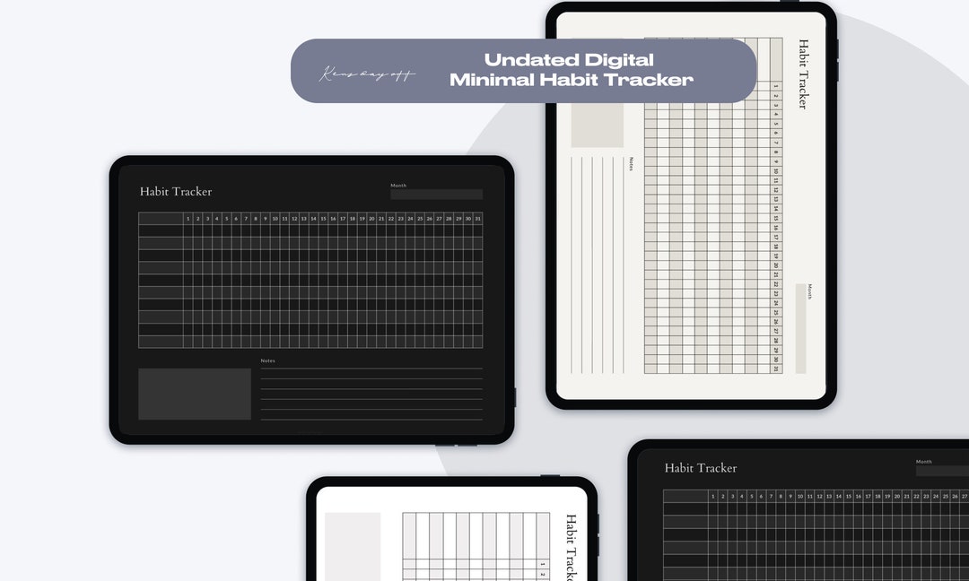 Minimalist Habit Tracker Digital Bullet Journal Template Printable ...