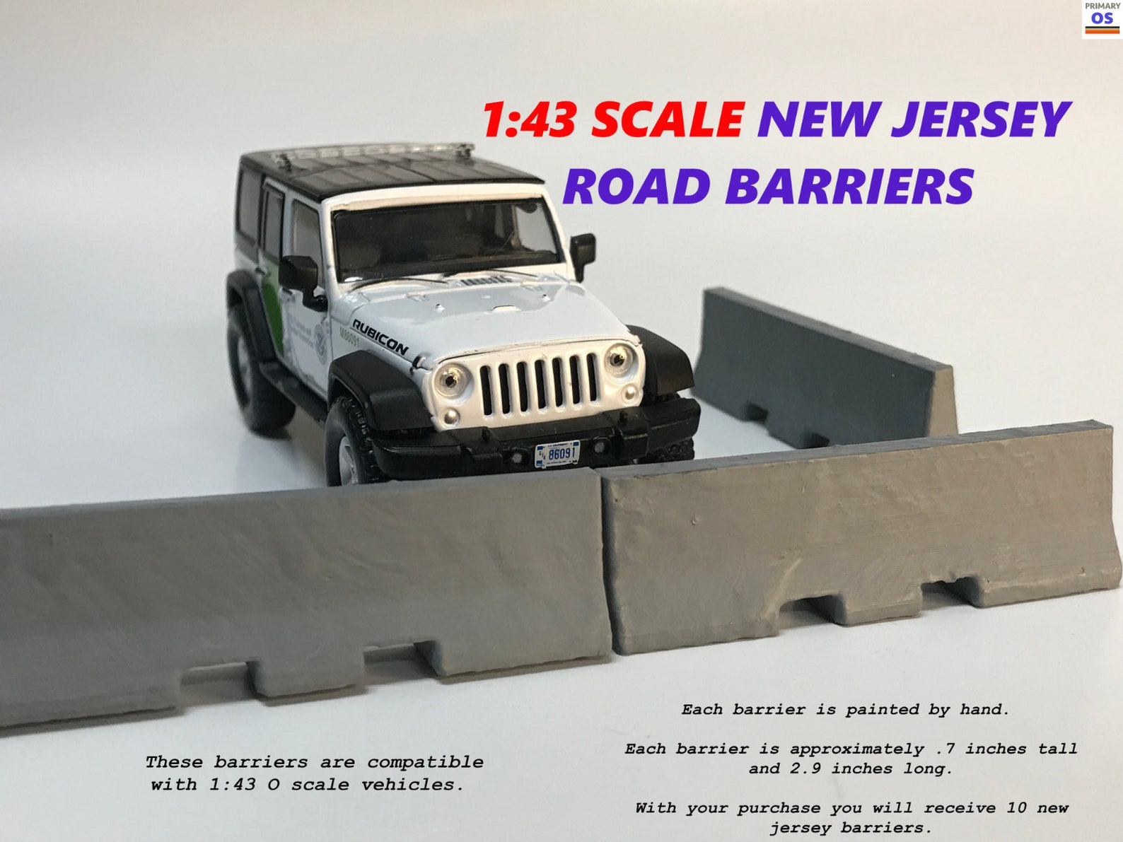 O Scale (1:43) PAINTED New Jersey Barriers Road Barriers - Etsy