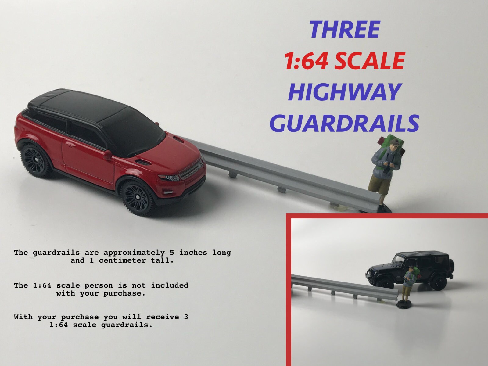 1:64 Scale Set of 3 HIGHWAY GUARDRAILS S Scale PAINTED - Etsy