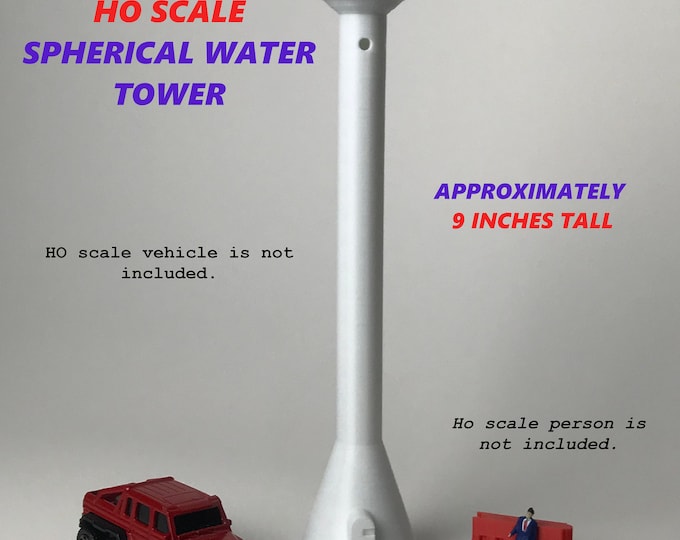 9 Inch Tall Water Tower (spherical Shaped) HO SCALE (1:87 Scale) White ...