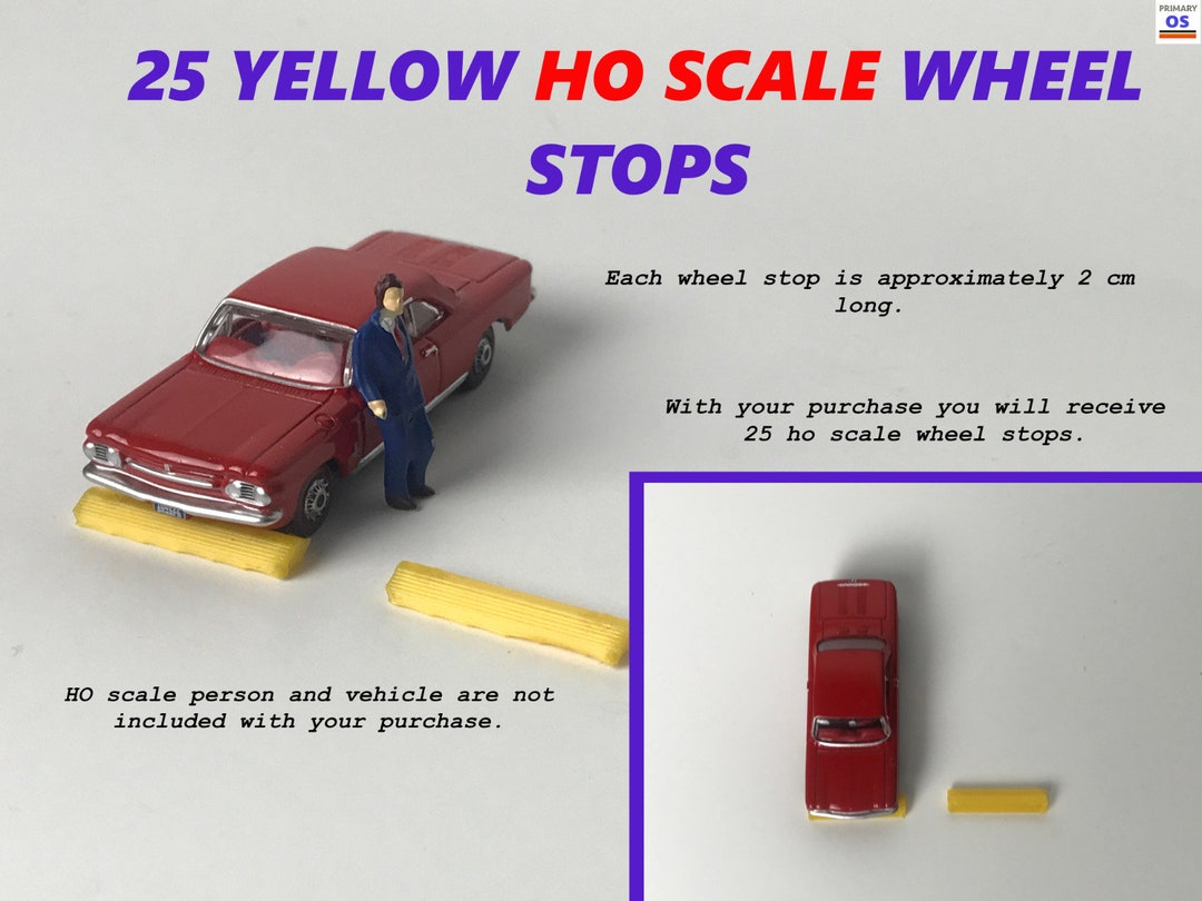 1:87 Yellow Parking Lot Wheel Stops (HO SCALE Diorama Accessories) (HO ...