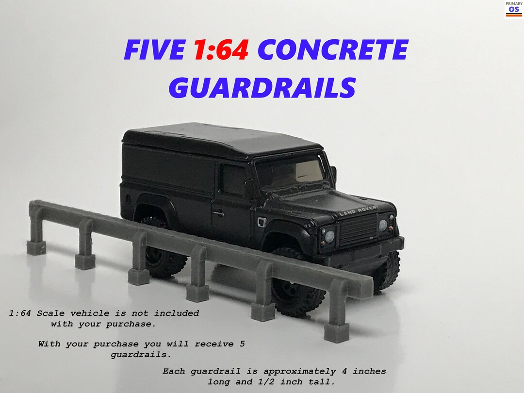 1/64 Concrete Overpass Guardrails (S Scale Diorama) (matchbox and ...