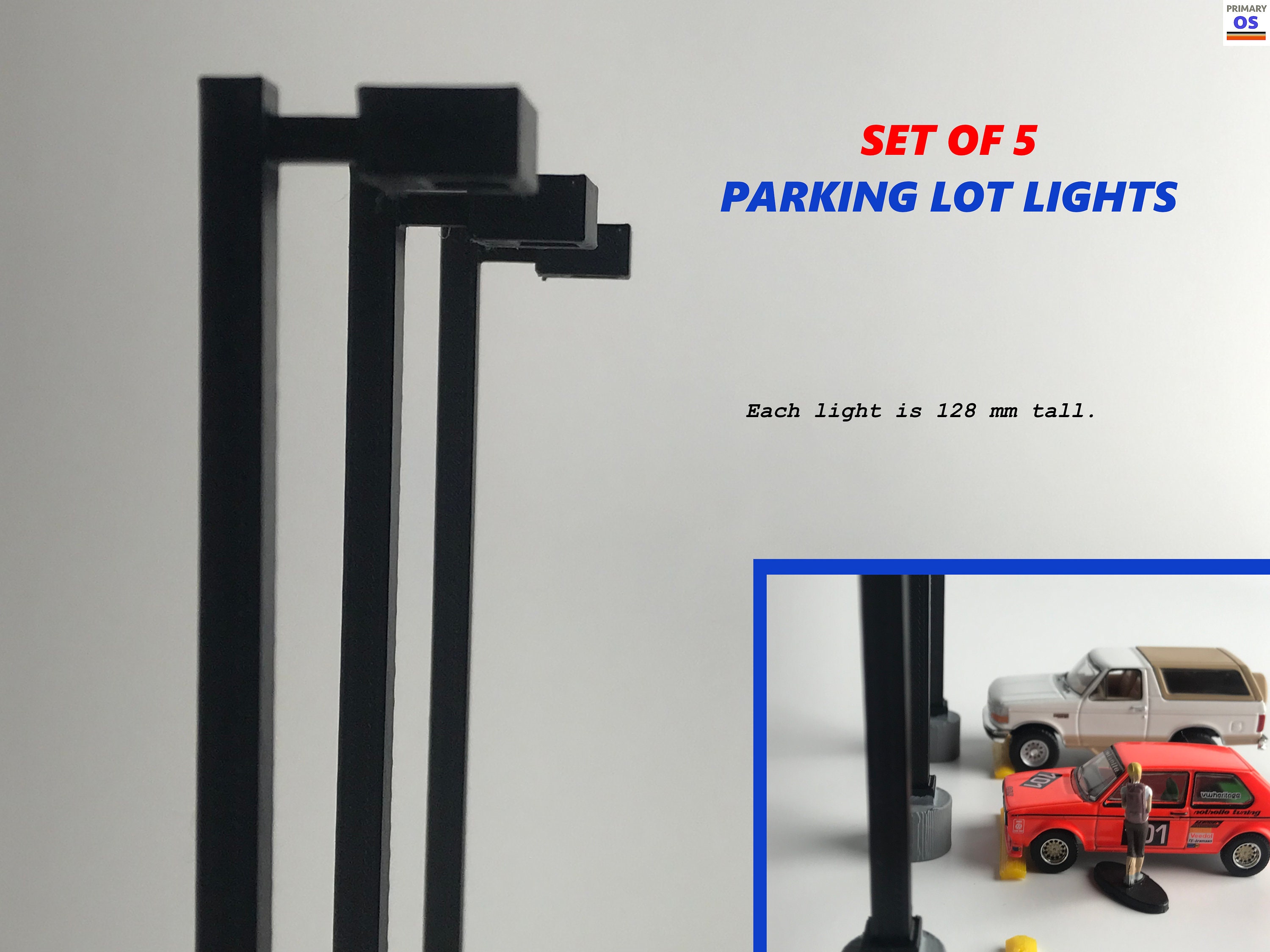 1:64 Scale Parking Lot Lights Set of 5 (compatible With Matchbox ...