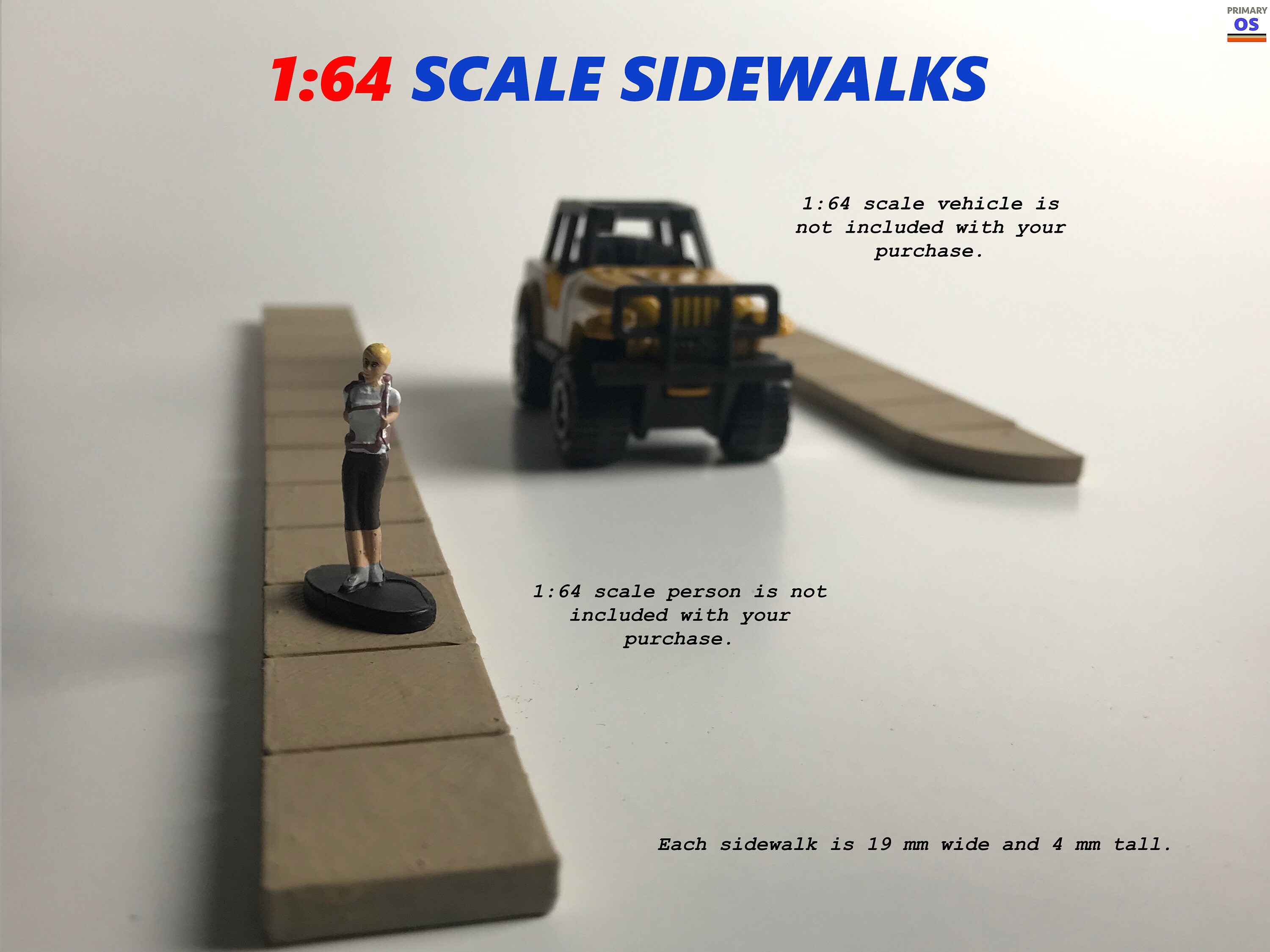 1/64 Scale Sidewalks for City Diorama (S Scale City Accessories) SET of ...