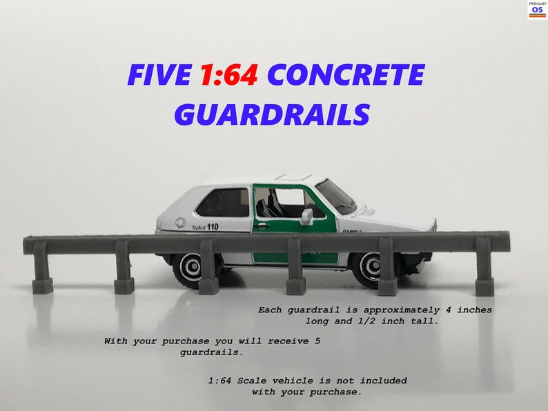 1/64 Concrete Overpass Guardrails (S Scale Diorama) (matchbox and ...