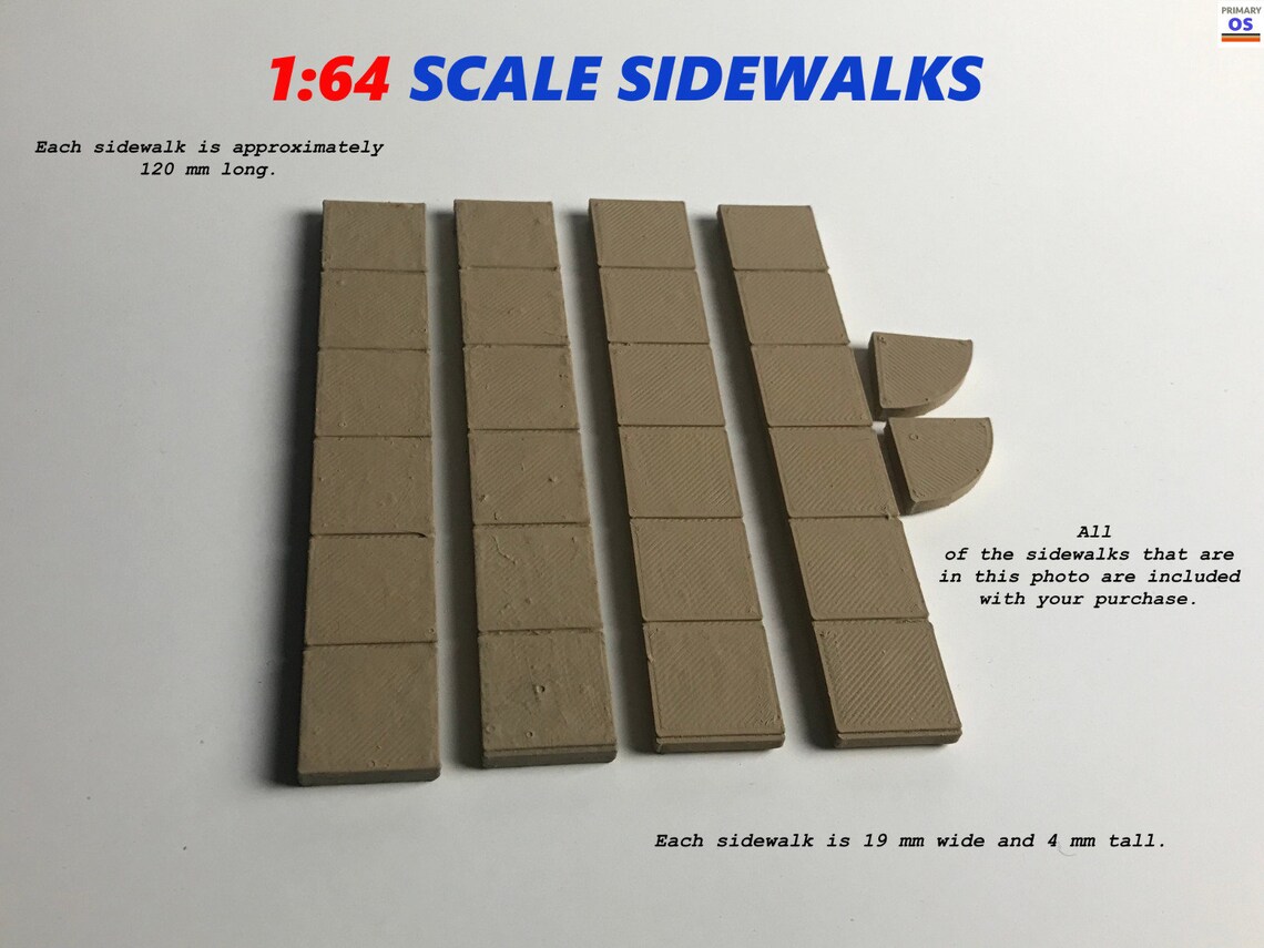 1/64 Scale Sidewalks for City Diorama (S Scale City Accessories) SET of ...