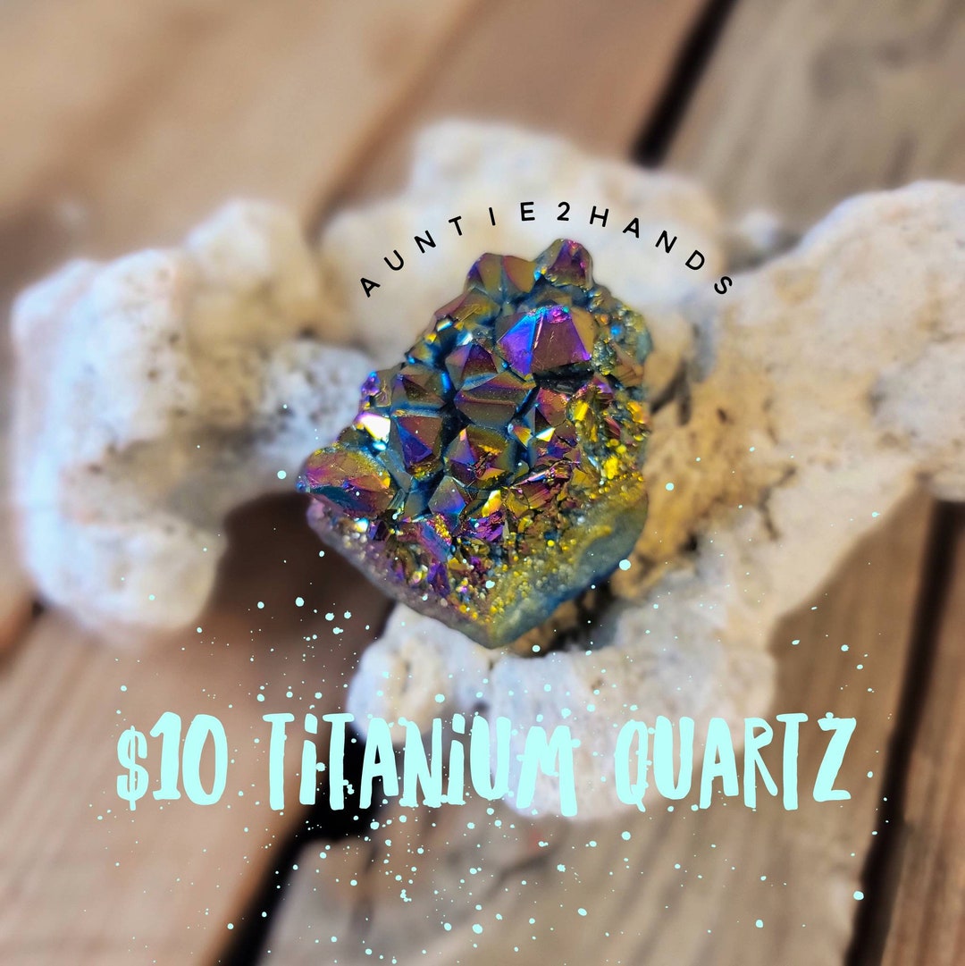 Rainbow Aura Amethyst Cluster - Titanium Coated Quartz - Etsy