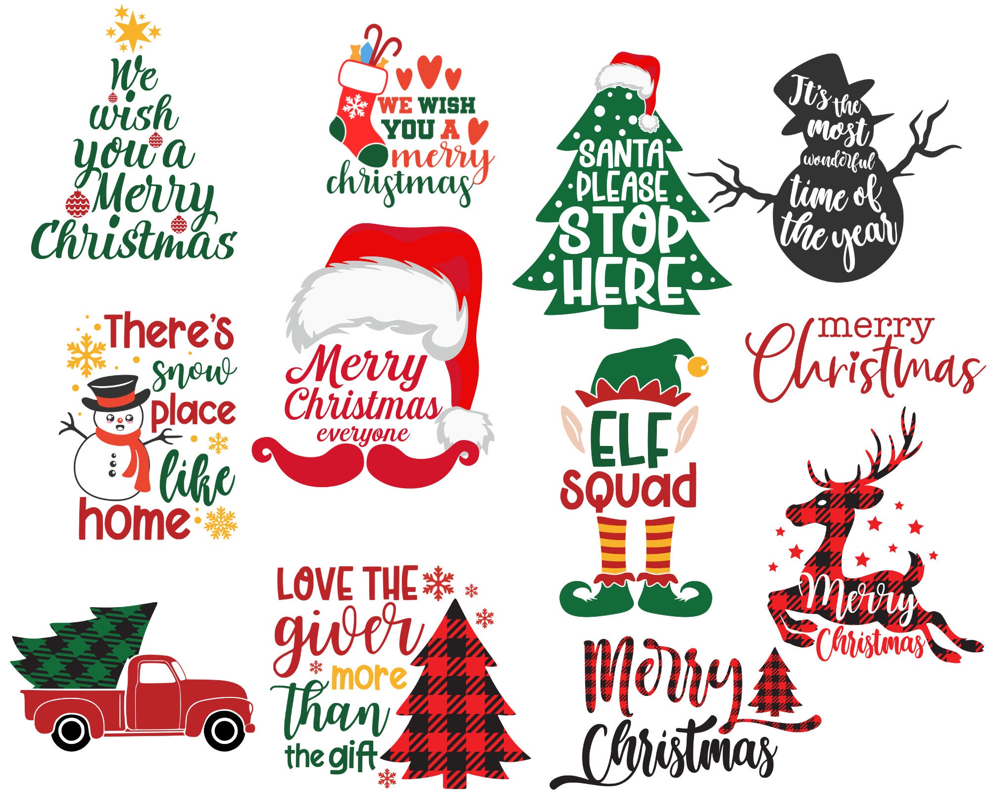 Christmas Digital Files for Cricut Cutting Files in Svg,png,jpg,pdf,and ...
