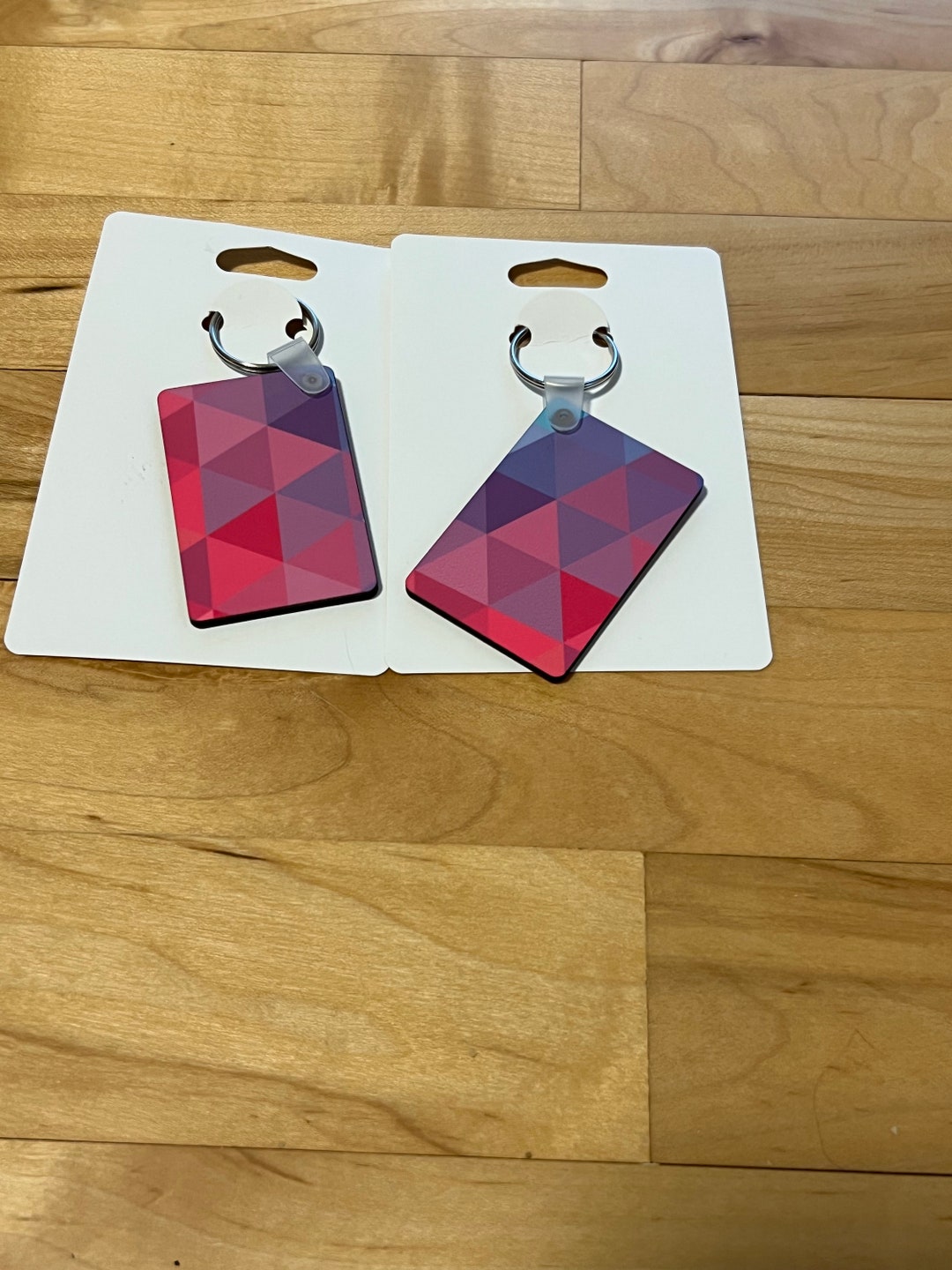 Geometric Pink Purple Keychain/sublimation Keychain/geometric Keychain ...