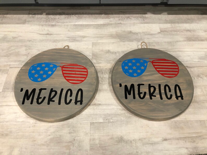 Patriotic 'merica Door Sign - Etsy