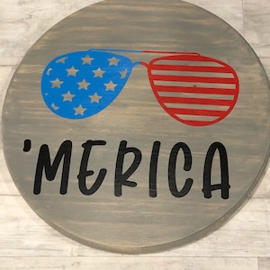 Patriotic 'merica Door Sign - Etsy