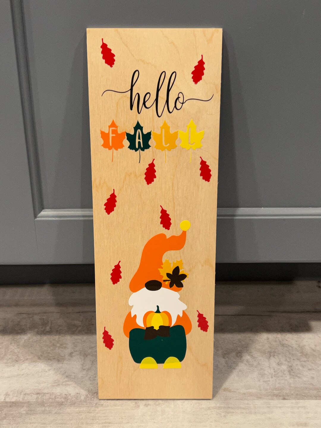 Hello Fall Gnome Wooden Sign/wooden Wall Sign/wooden Fall Decor/fall ...