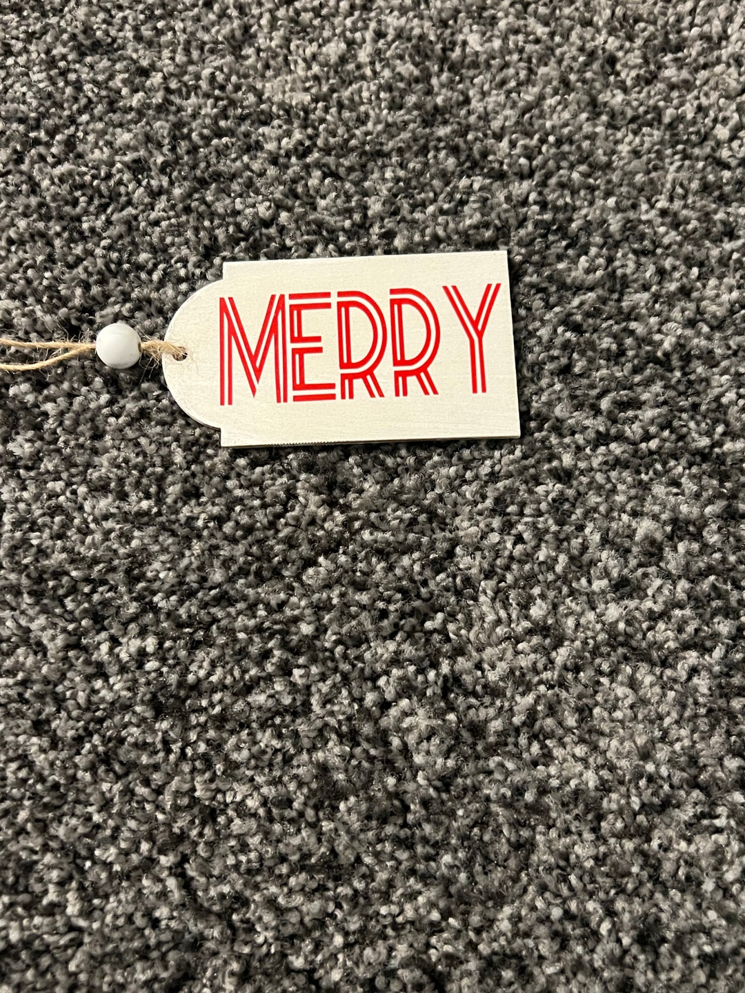 Merry White and Red Wooden Christmas Ornament/merry Christmas Ornament ...