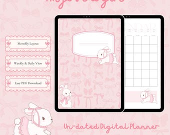 Pink Coquette Digital Planner: Bows, Undated, Goodnotes (PDF) - Etsy