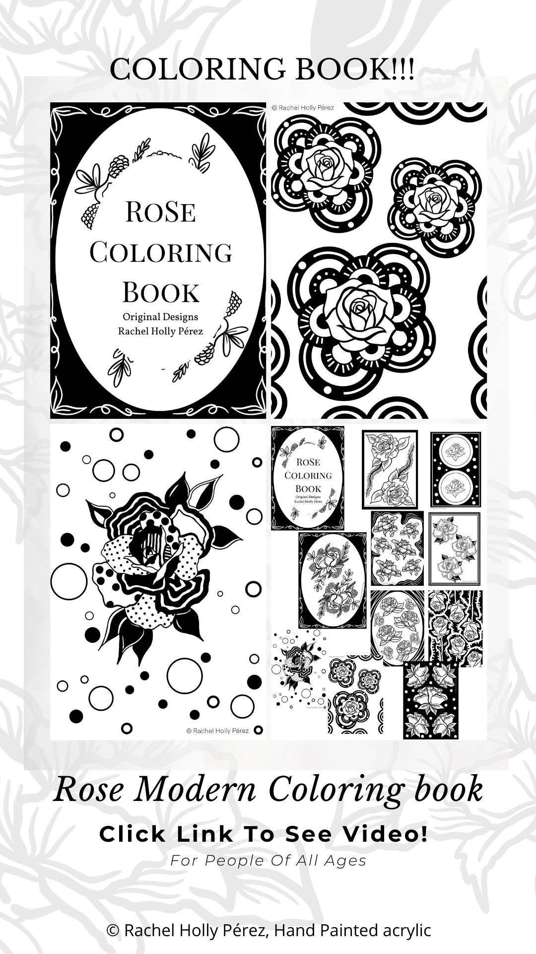 Coloring Book of Roses Immediate Download, PDF File of Digital Coloring ...
