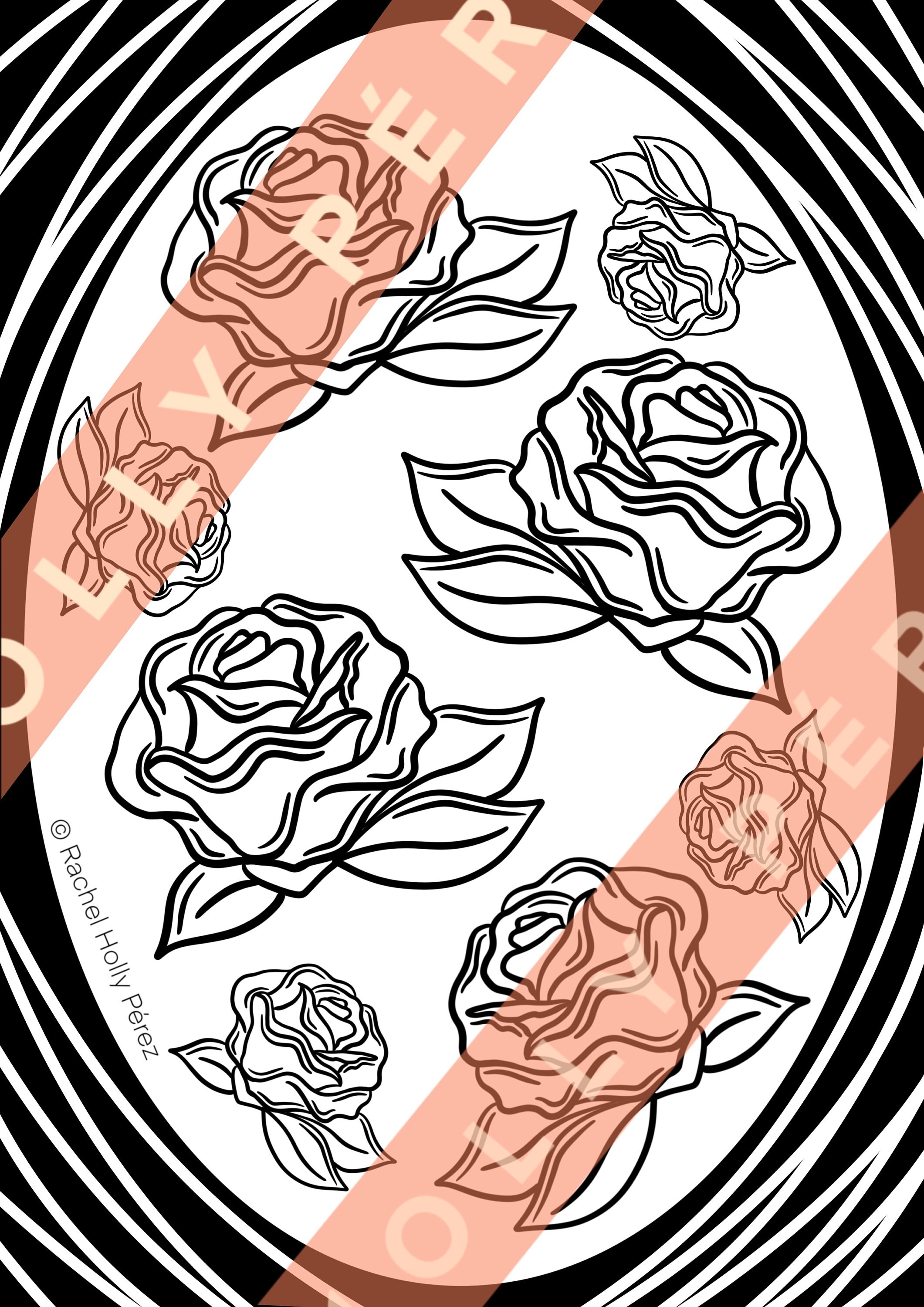 Coloring Book of Roses Immediate Download, PDF File of Digital Coloring ...