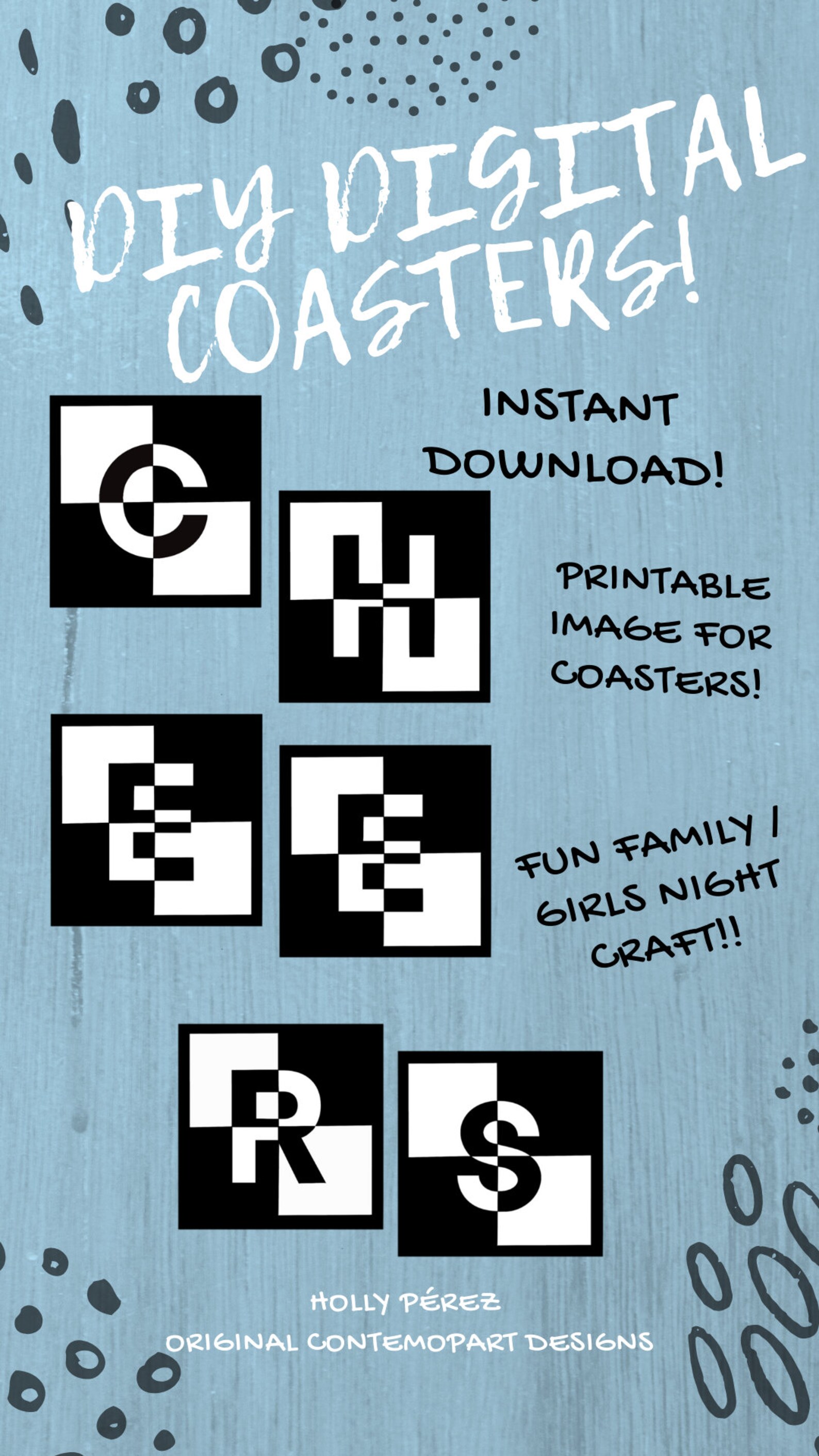 DIY Coaster Images, Printable Image for Coasters, Digital Coasters ...
