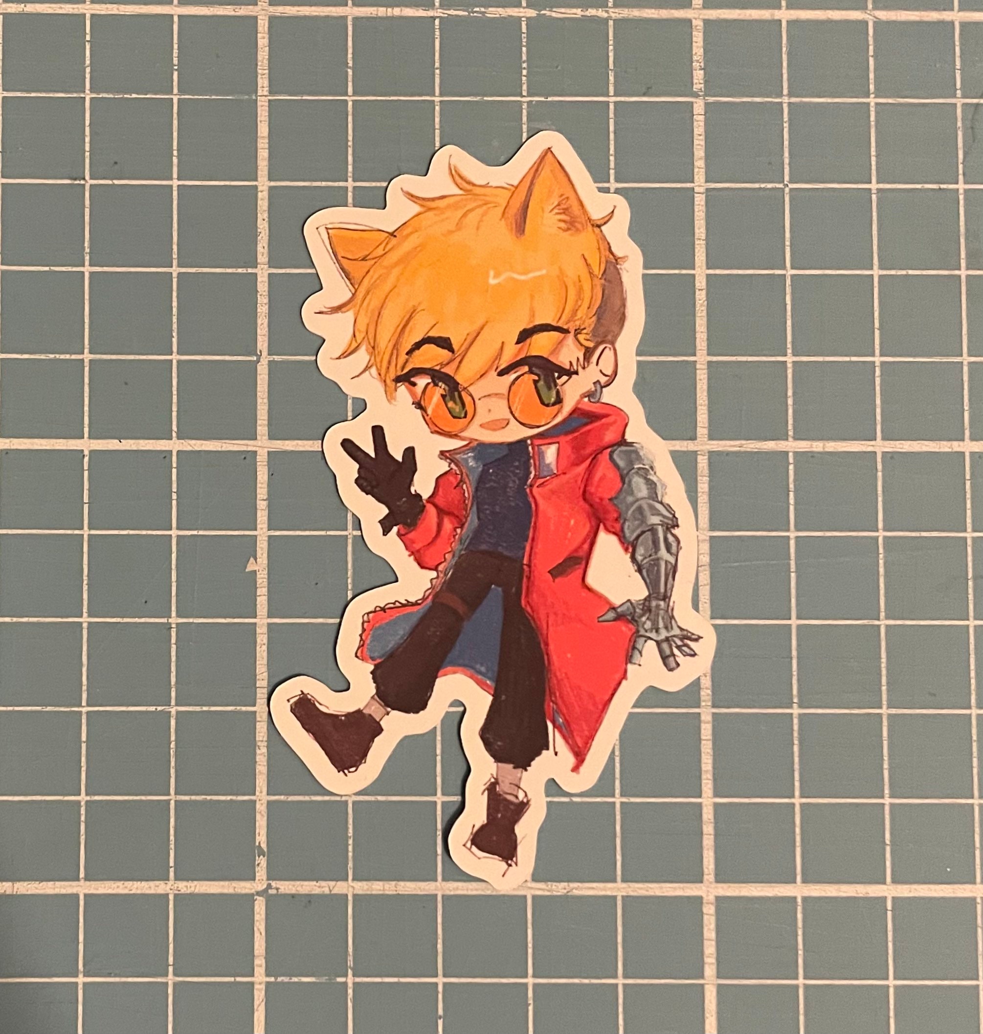 Trigun Stampede - Neko Vash Chibi Sticker - Etsy