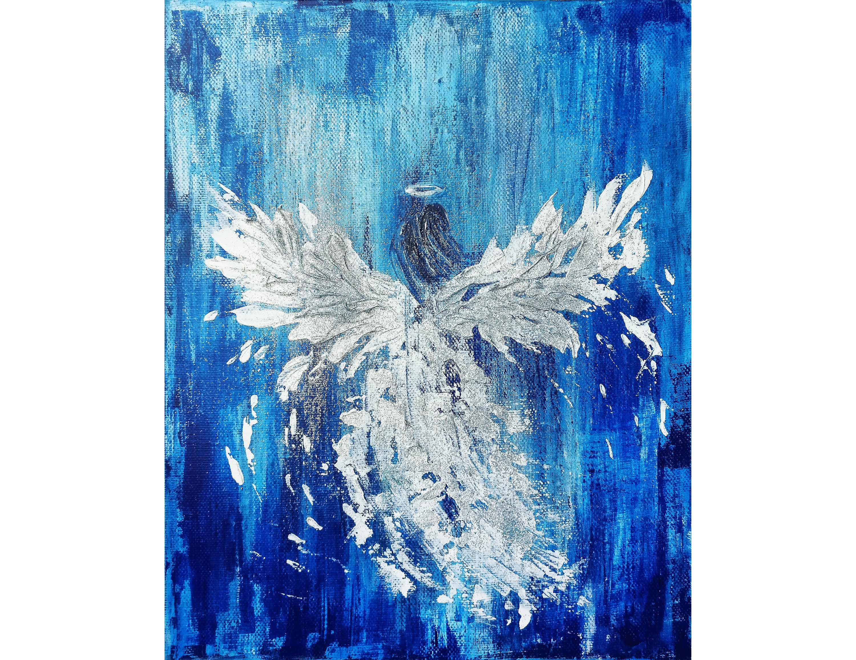 Angel Painting Abstract Angel Art Original Painting Rustic | Etsy