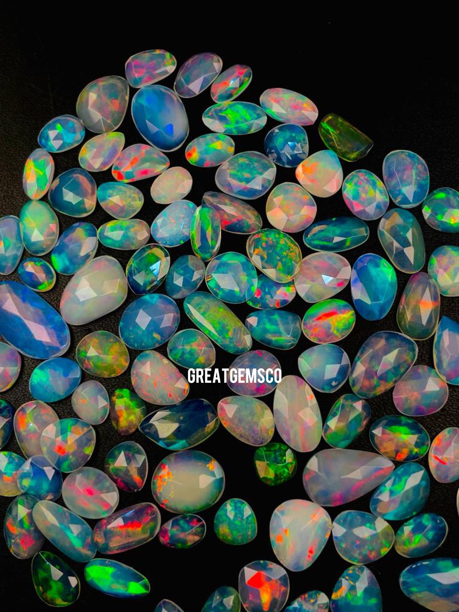 Rose Cut Ethiopian Opals Flat Back Gemstone 6 to 16 Mm Size Natural ...