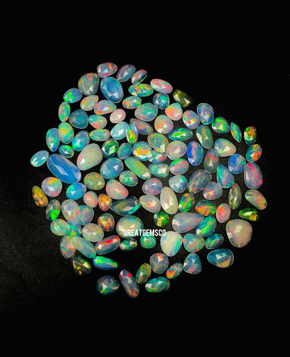 Rose Cut Ethiopian Opals Flat Back Gemstone 6 to 16 Mm Size Natural ...