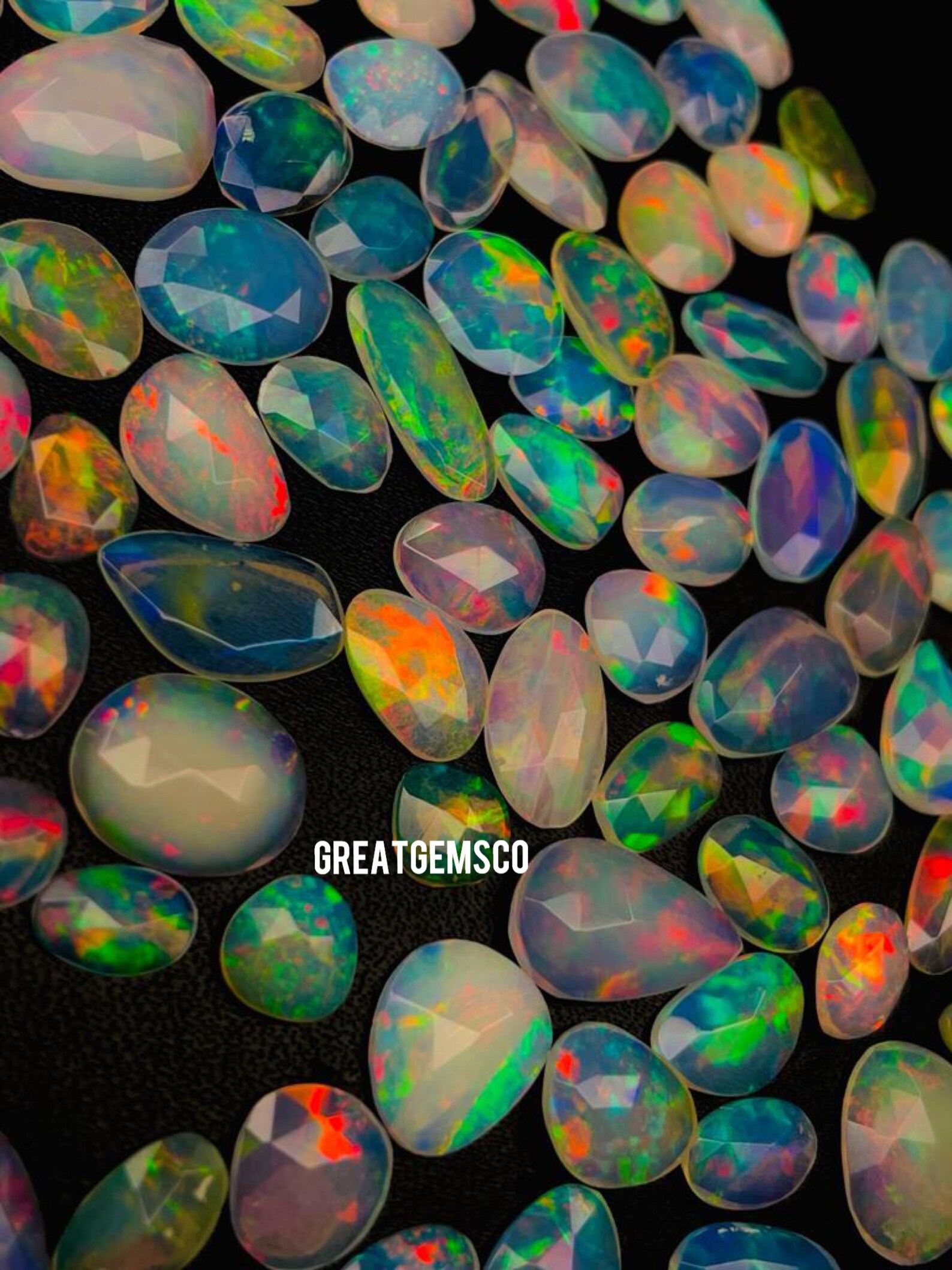 Rose Cut Ethiopian Opals Flat Back Gemstone 6 to 16 Mm Size Natural ...