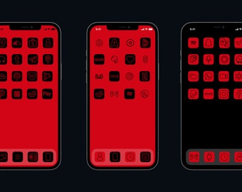 Dark Red Home Screen - Etsy