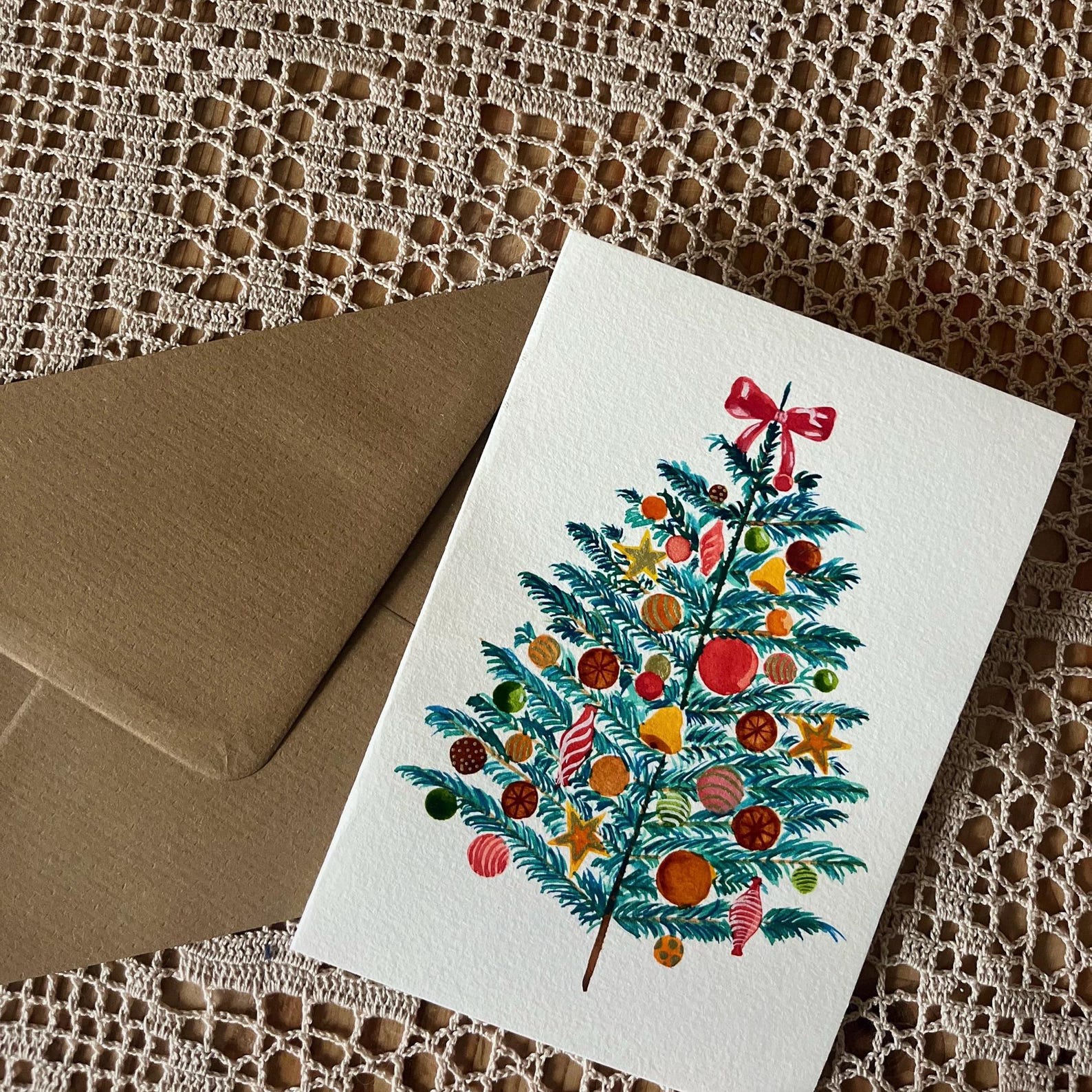 2x Christmas Cards Detailed Christmas Tree Design - Etsy