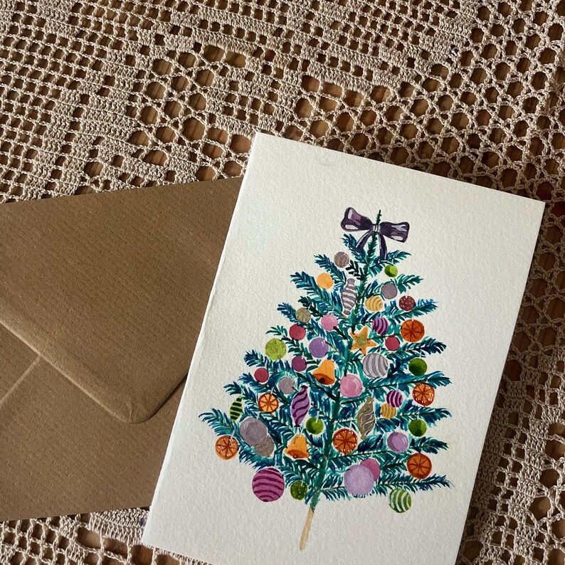 2x Christmas Cards Detailed Christmas Tree Design - Etsy